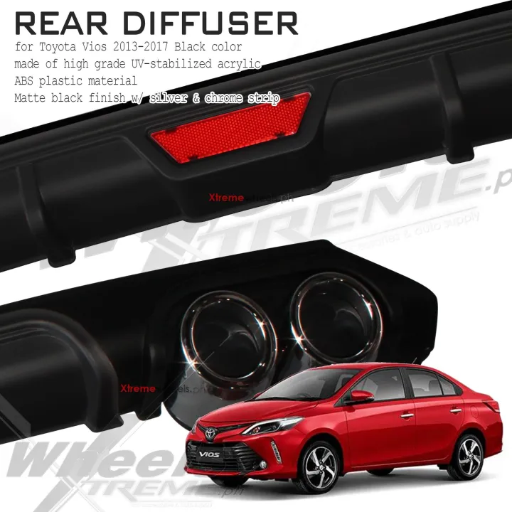 Toyota Vios 2013-2017 Rear Bumper Lip / Rear Diffuser Matte Black ...