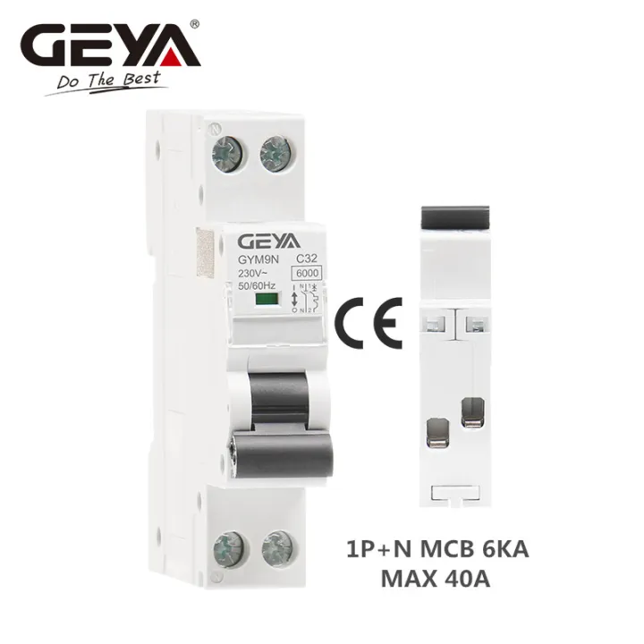 GEYA GYM9N 1P N MCB 6A 10A 16A 20A 25A 32A 40A 220V AC Circuit Breaker 6KA C Curve B Curve ...