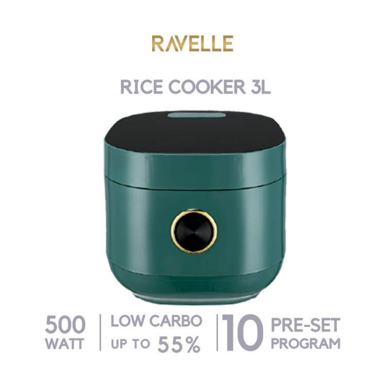RAVELLE RICE COOKER LOW CARBO RAVELLE DIGITAL isi 3L (1.2L Nasi ...