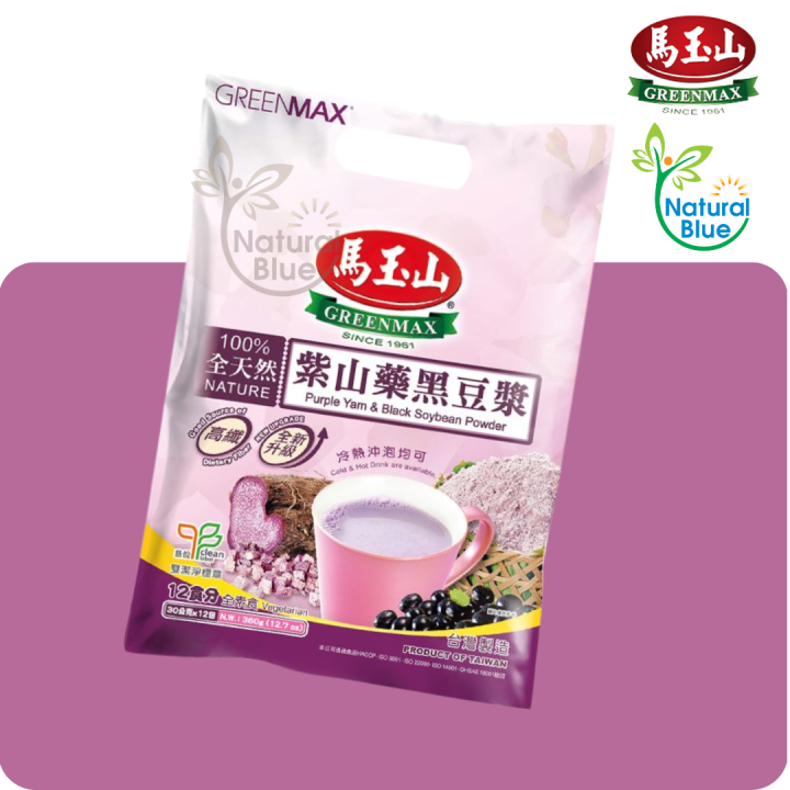 GREENMAX Purple Yam & Black Soybean Powder, 30g X 12sachets 马玉山紫山药黑豆浆 ...