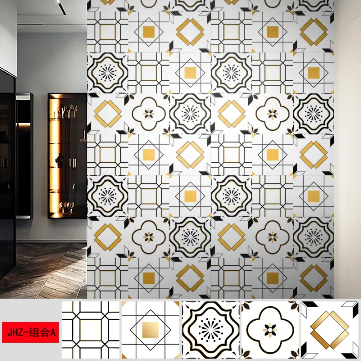 (Manila Stock) 20*20CM 5 Pieces/Set Tile Diagonal Sticker Waterproof ...
