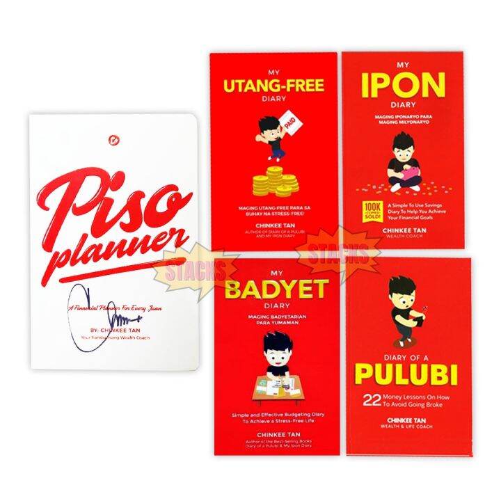PISO 5in1 set Planner with 4 FREE BOOKS diary utang ipon badyet pulubi BY Chinkee Tan | Lazada PH