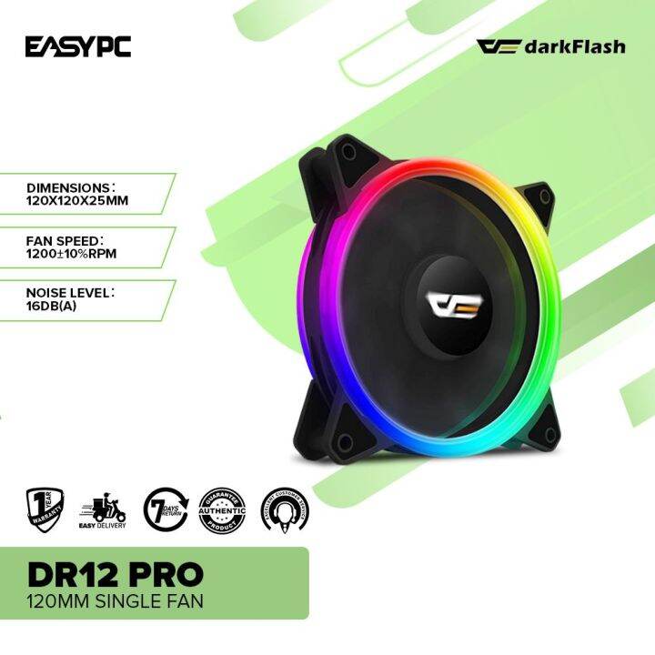 EasyPC | Dark Flash Dr12 Pro 120mm Single Fan Double light ring design ...