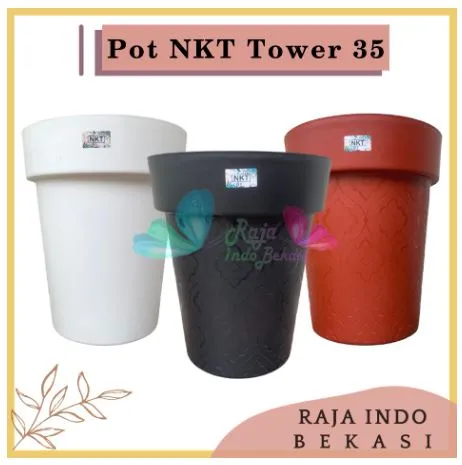 Pot Tinggi NKT Tower 35 Putih Hitam Coklat Merah Bata Teracota Untuk ...