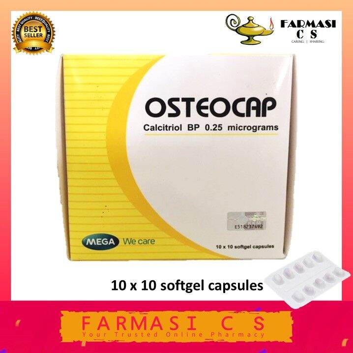Mega Osteocap 0.25mcg 10 x 10 softgel capsules EXP:05/2024 Calcitriol ...