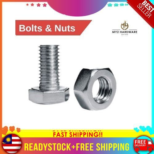 Cap Nut & Carriage Bolt M8 M10 Aluminium Gate Panel Skru Pagar Gate ...