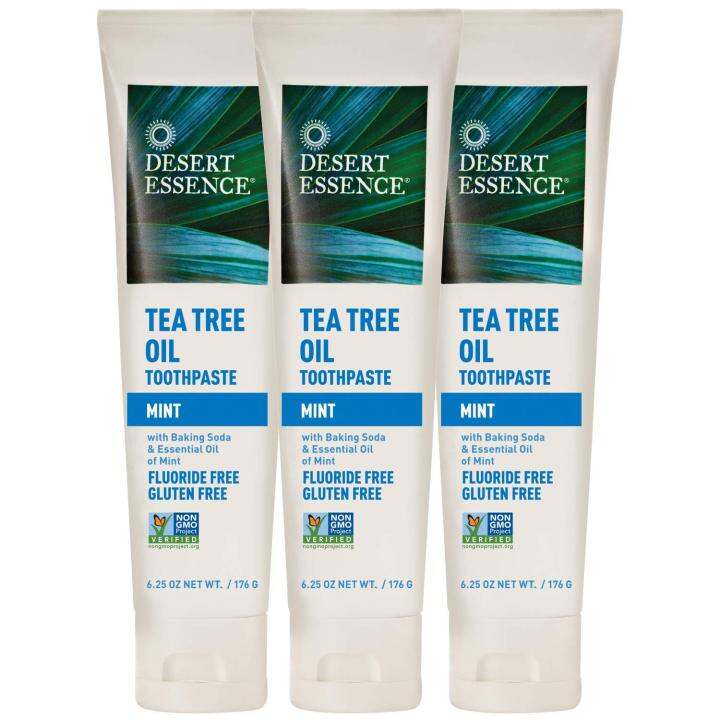 Desert Essence Tea Tree Oil Toothpaste - Mint - 6.25 Oz - Pack of 3 ...