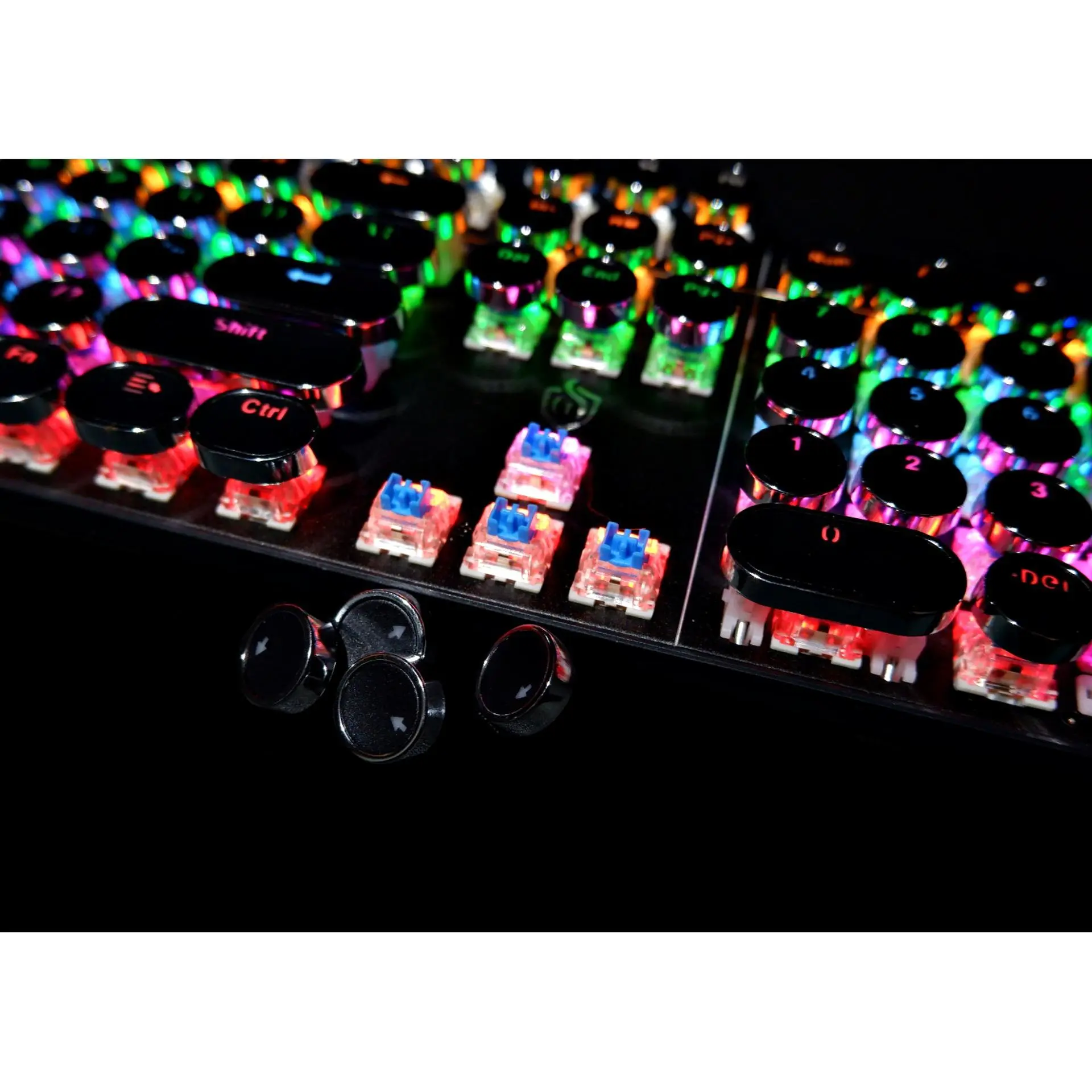 Delog Keyboard Vintage Mechanical RGB คีย์บอร์ดรูปทรงพิมพ์ดีด ปุ่มกลม ...