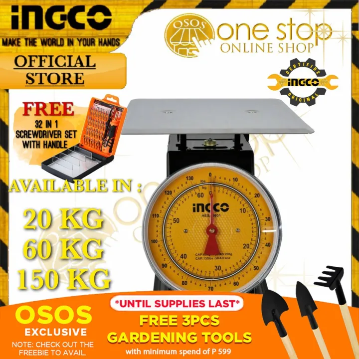 Ingco Original Spring Table Weighing Scale Kilo Weight 150kg HESA51501 ...