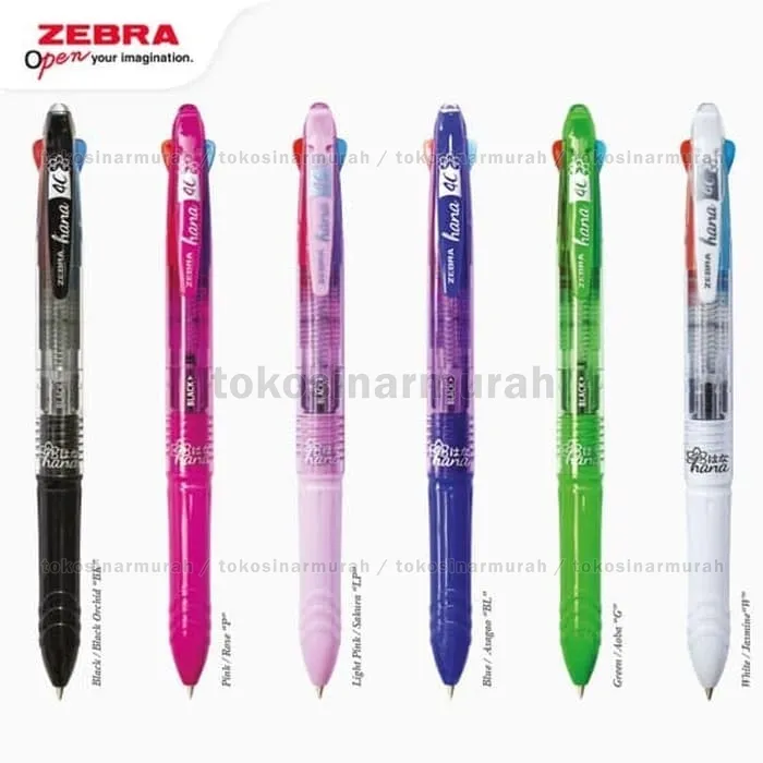 Pulpen Zebra Hana 4 Warna / Colours | Lazada Indonesia