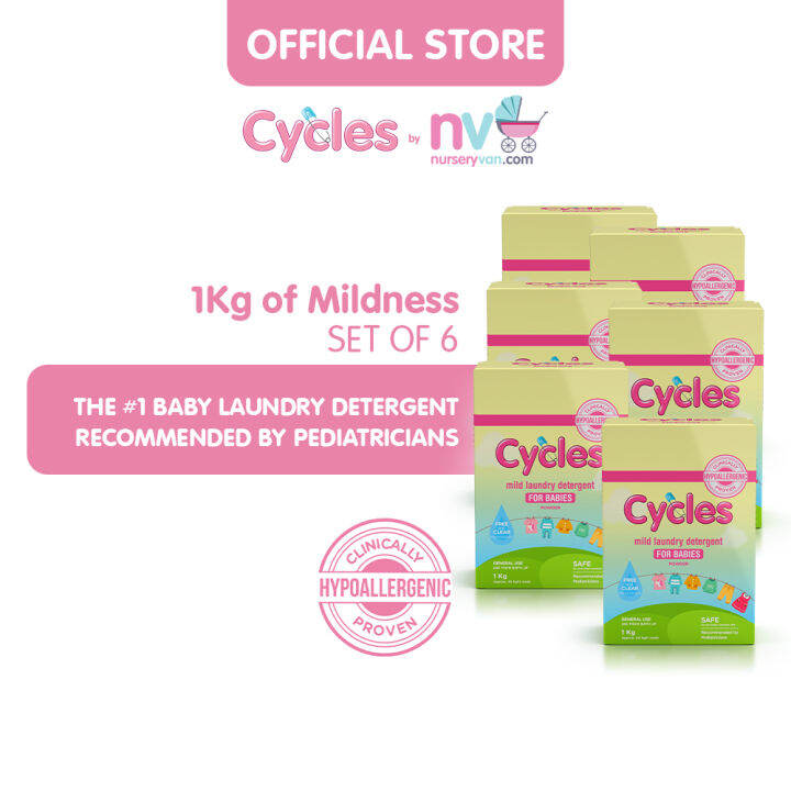 Cycles Hypoallergenic Baby Laundry Powder Detergent (x6) - Free & Clear ...