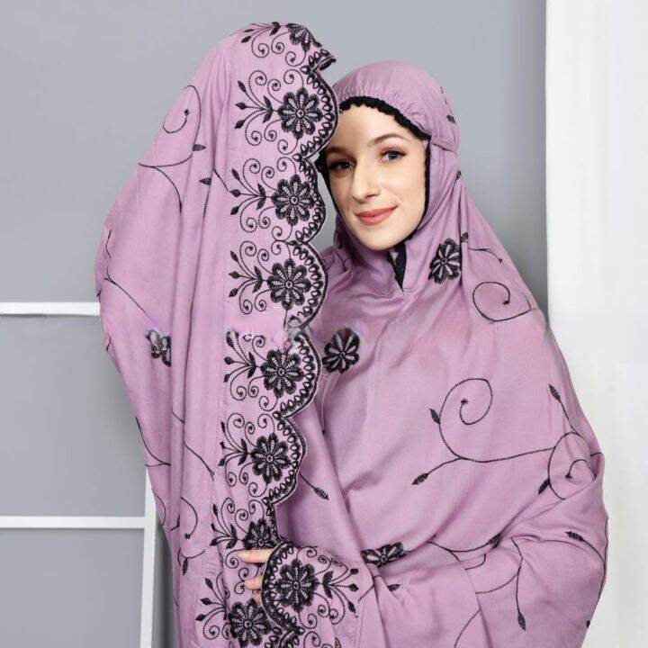 serbaserbi21 COD Mukena Gracella Full Bordir Jumbo Mukena Premium Perlengkapan Sholat Wanita ...