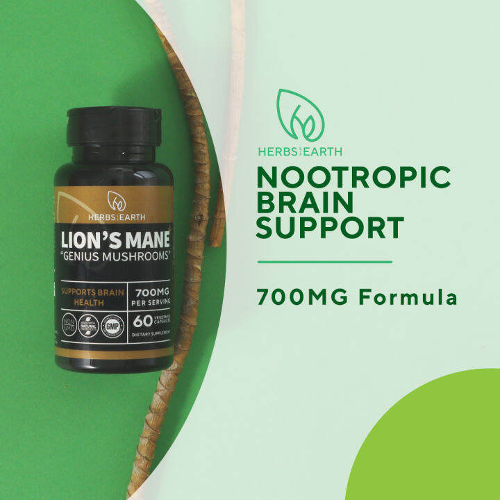 Lions Mane + 700mg 60 Capsules Chaga, Reishi, Maitake, Shiitake Genius ...
