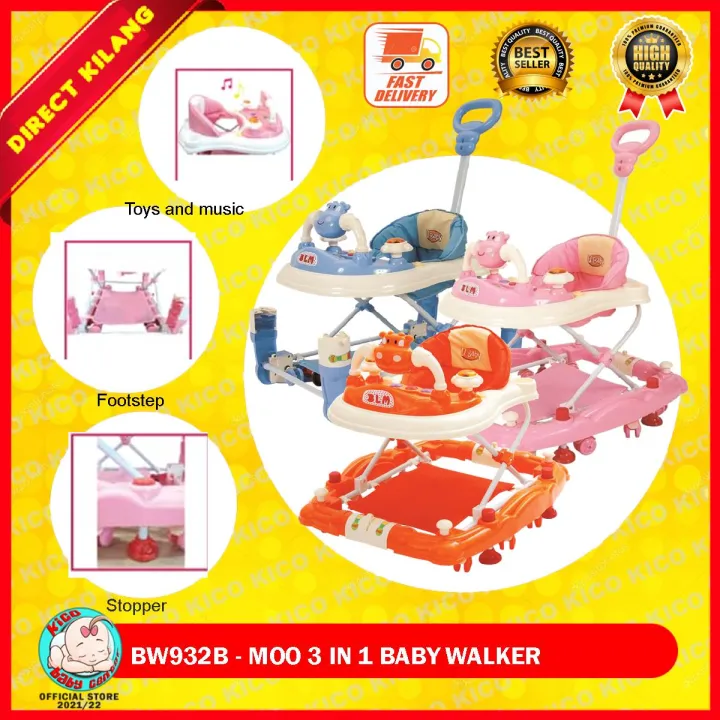OFFER 3 IN 1 WALKER - MOO 3 IN 1 BABY WALKER - BW932B - NEW STOK - 6 ...