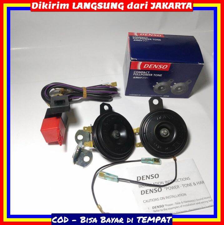 Klakson Denso Disc Double 1 Set Komplit Relay Dan Kabel Dan Sikring ...