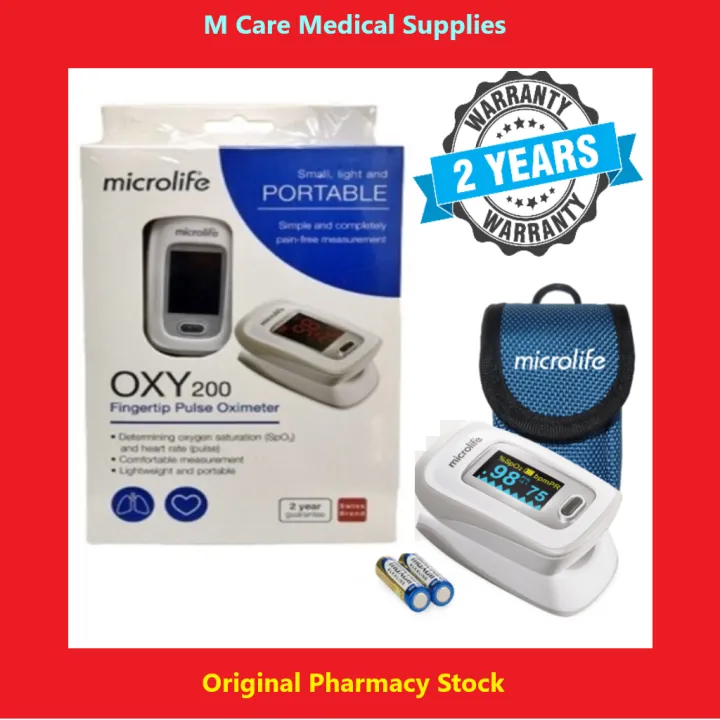 Microlife OXY 200 Finger Pulse Oximeter Oxymeter(Oxygen saturation and ...