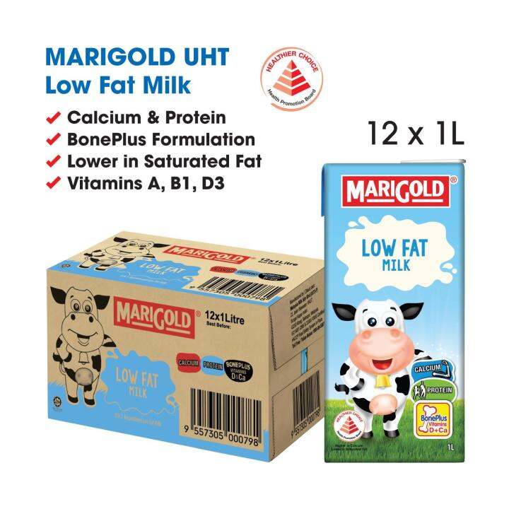 Marigold Low Fat UHT Milk - Case (12 x 1L) (Laz Mama Shop) | Lazada ...