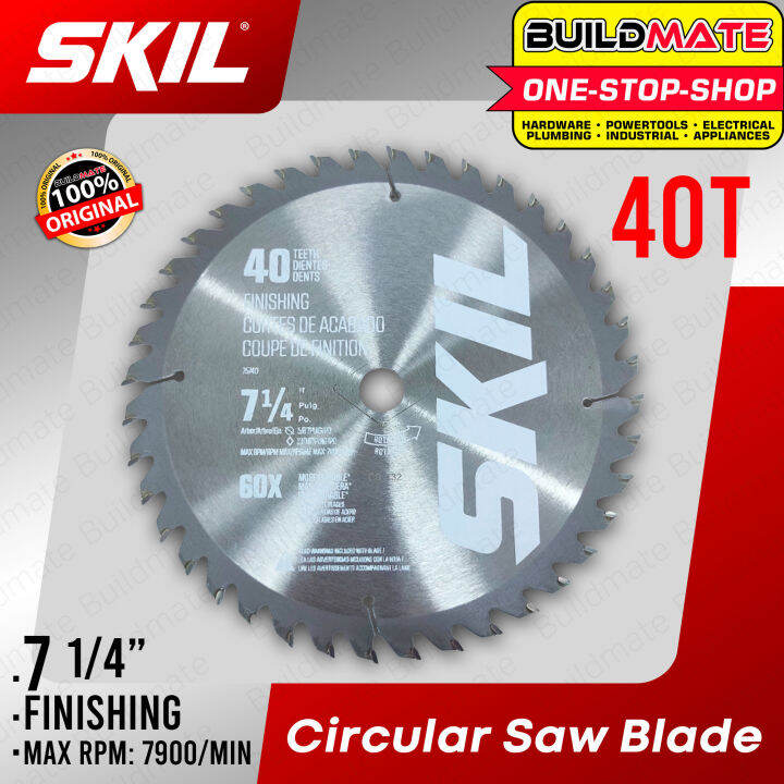 SKIL Circular Cutting Saw Carbide Tipped Disc Blade 7-1/4" 40T High ...
