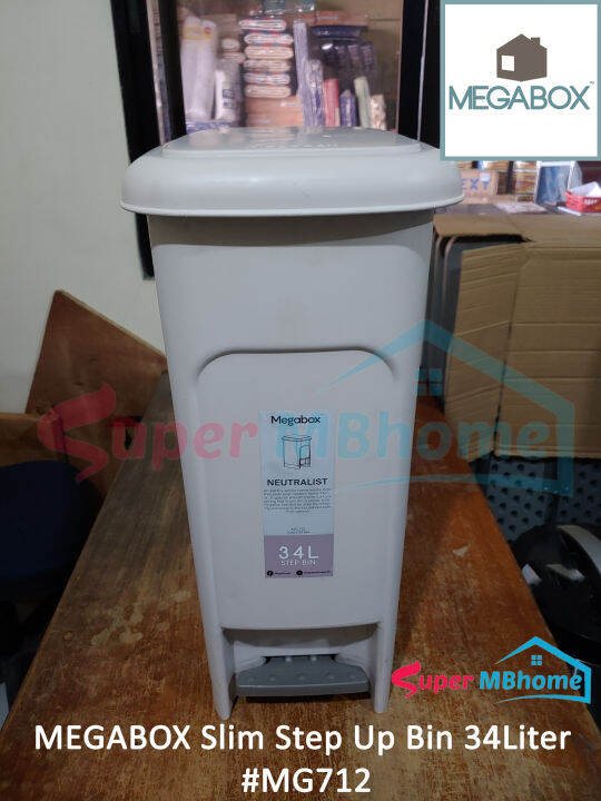 MEGABOX Neutralist Slim Step up Bin/Office Bin 34 Liter #MG712 | Lazada PH