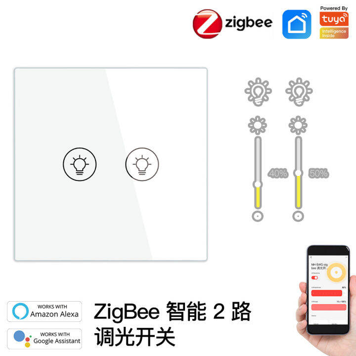 Zigbee Tuya Smart Dimmer Switch European Style Thyristor App Remote