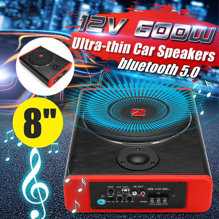 800W 8 inch Car Subwoofer Speaker bluetooth 5.0 Active Under Seat Slims ...