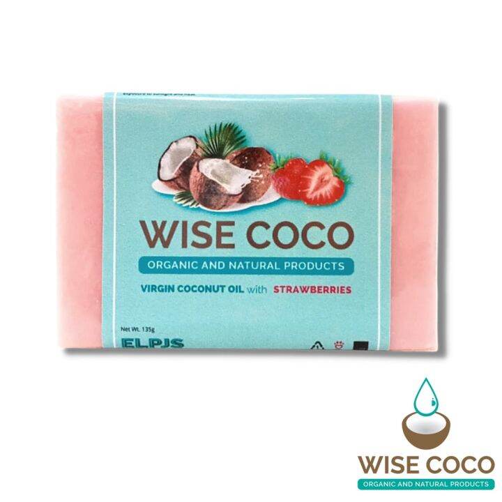 Wise Coco Natural Bar Soap with Strawberries 135g | Lazada PH