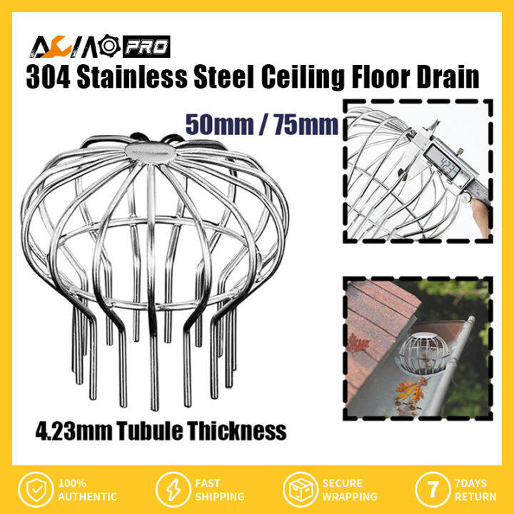 AumoPro 1PC 50/75mm SUS304 Stainless Roof Gutter Drain Cover Gutter ...