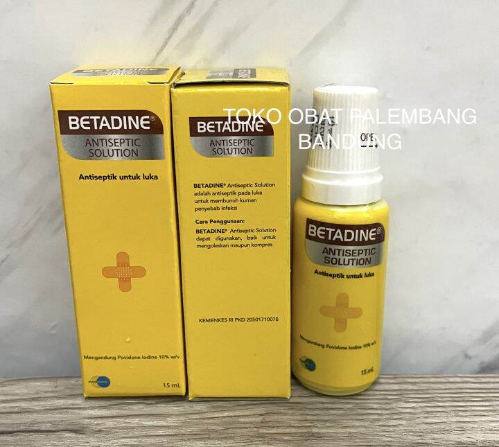 BETADINE 15ML ANTISEPTIC SOLUTION OBAT LUKAbetadine luka obat merah ...