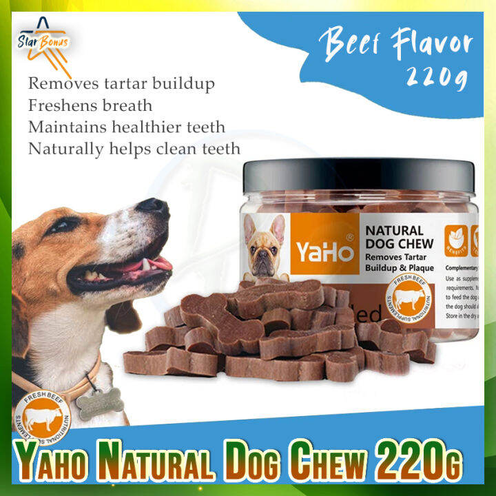 Yaho Natural Dog Chew 220g BEEF Flavor Chew Bone Shape Dog Food Snacks ...