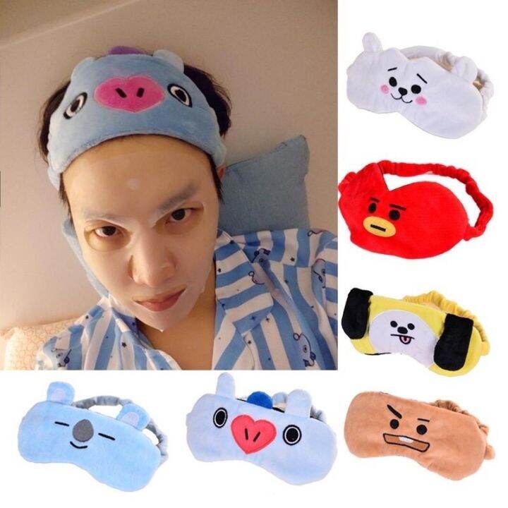 Kpop BTS BT21 Bangtan Boys Sleep Mask Jimin Chimmy RJ Cooky Eye Masks ...
