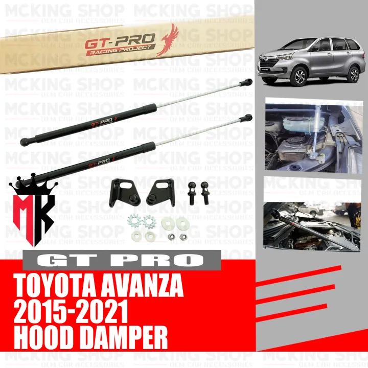 Toyota Avanza 2015-2021 GT-Pro Hood Damper Shock Kit (Black) | Lazada PH