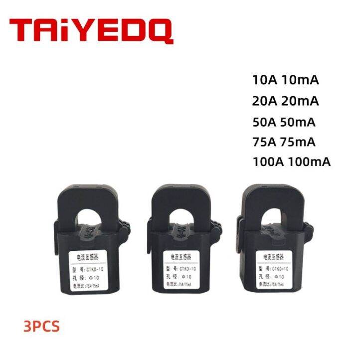 3pcs Split Core Current Transformer Three Phase Electric Sensor Ct 10