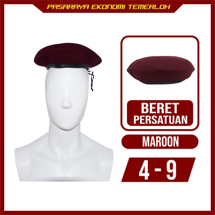 BERET (MAROON) PERSATUAN KADET SEKOLAH TOPI PERSATUAN SEKOLAH PBSM, KRS ...