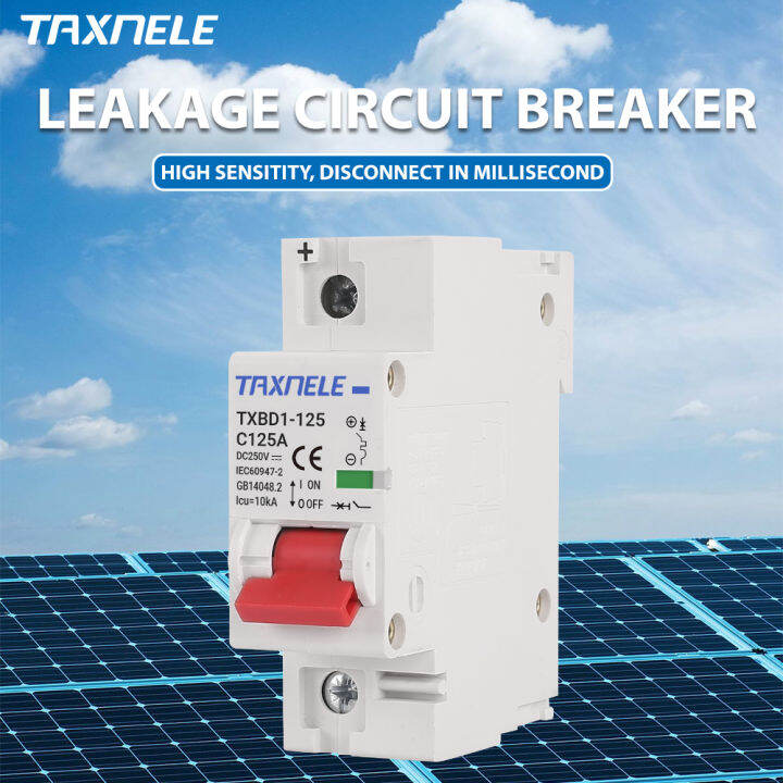 1P 80A 100A 125A DC MCB 250V Circuit Breaker Battery Switch DC MCB ...