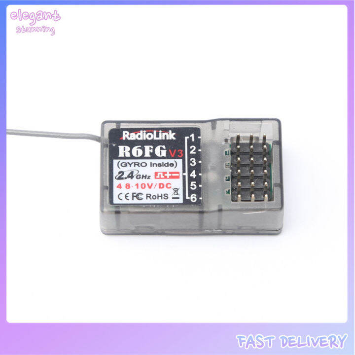 elegantstunning Radiolink R6FG R6F V3 2.4GHz 6 CH FHSS Receiver High Voltage Gyro Integrated for ...