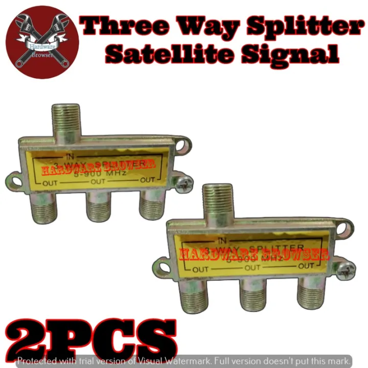 3002 2PCS Three Way Splitter Satellite Signal TV Receiver 3 Way ...