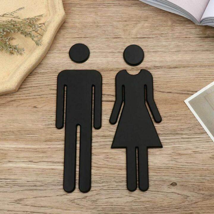 SUNFFY Adhesive Removable Wc Door Home Bathroom Sign Washroom Sign Men ...