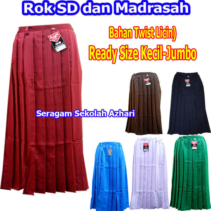 Rok SD Panjang Rempel-Rok SD Merah JUMBO Panjang-Rok Seragam SD-Seragam ...