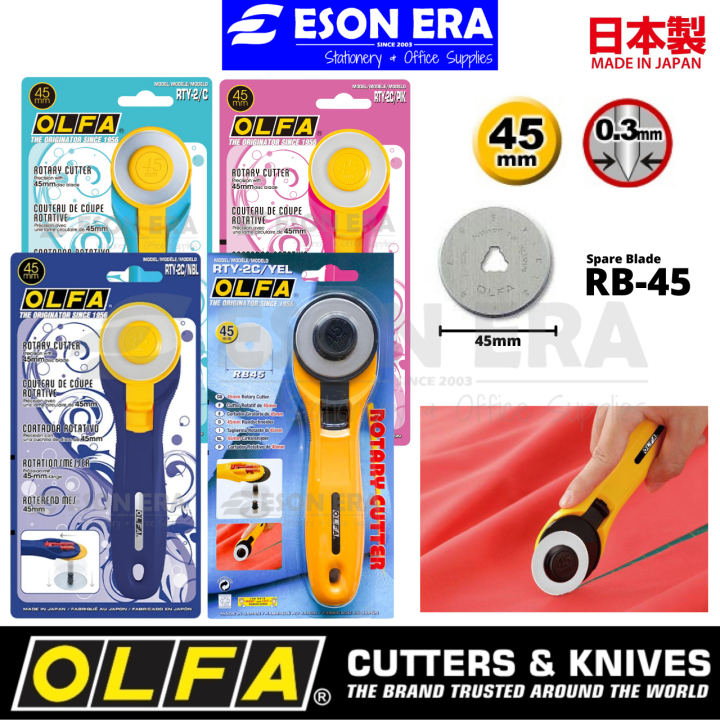Olfa RTY-2C/YEL RTY-2/C RTY-2C/PIK RTY-2C/NBL 45mm Rotary Cutter Made ...