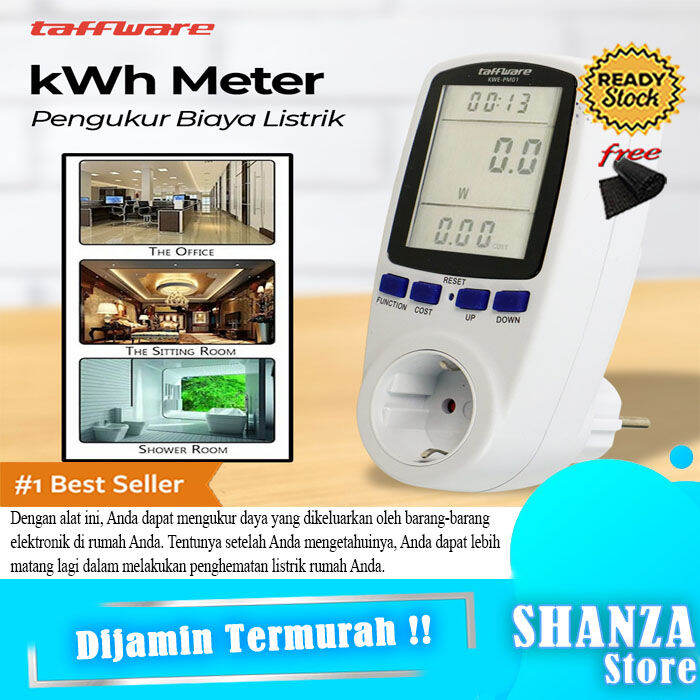 BISA COD - Watt Meter Stop Kontak Pengukur Daya Listrik Wattmeter KWH Volt Ampere Digital Power ...