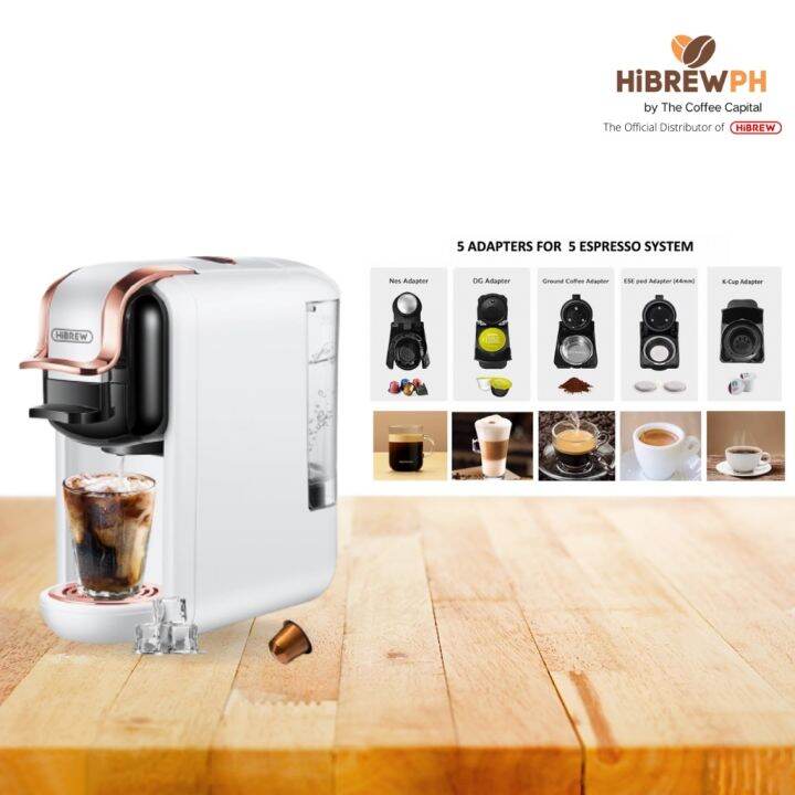 Hibrew 5 In1 Multiple Capsule Espresso Coffee Machine - Nespresso Ese Pod Dolce Gusto Ground ...