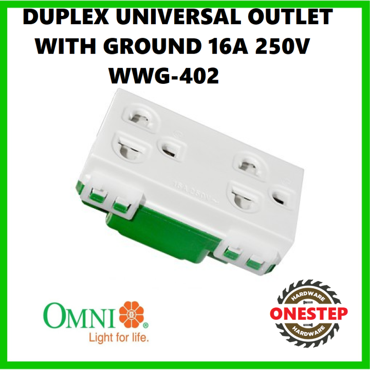 Hardware Onestep WWG-402 OMNI WS Wide Series Duplex Universal Outlet ...