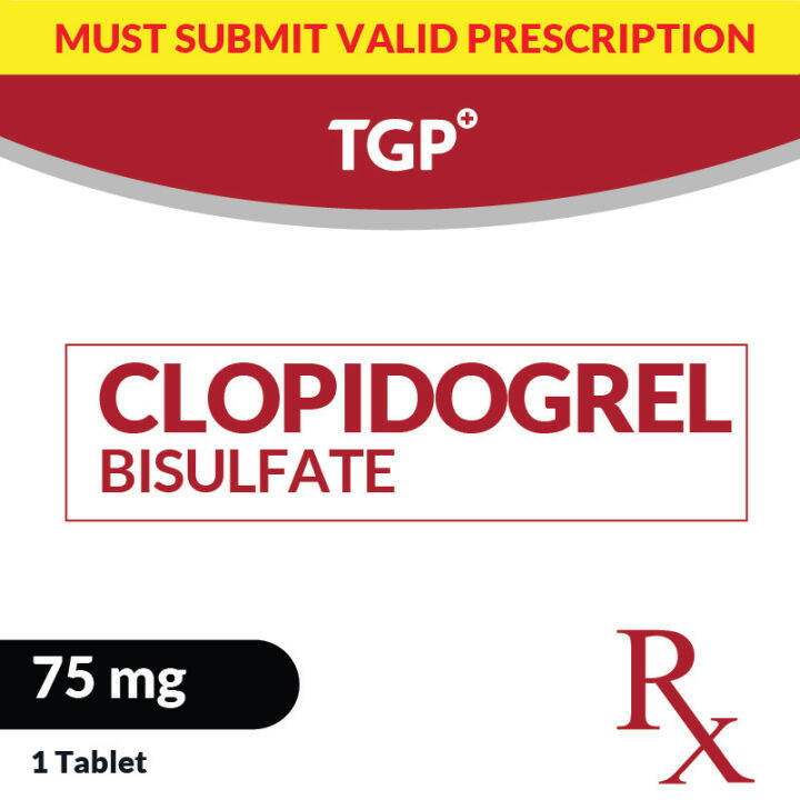 Rx: CLOPIDOGREL BISULFATE 75mg Tablet | Lazada PH