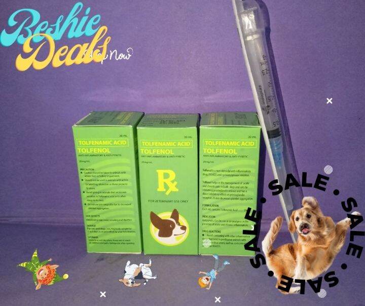 Tolfenol (Tolfenamic Acid) for Dogs and Cats 30ml with 1 Free Syringe ...