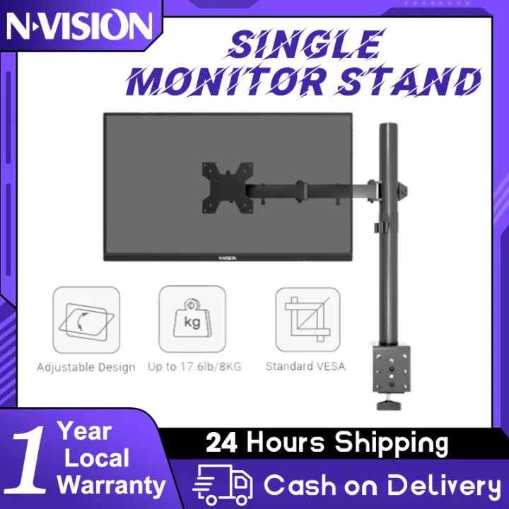 Single Monitor mount Hold up to 10Kg Punch-Free Desk Clip Single ...