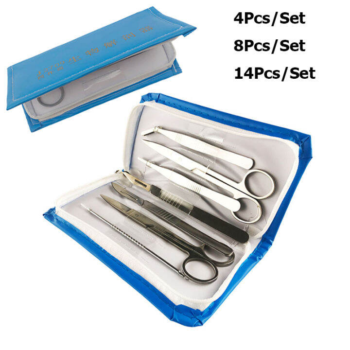 4/8/14 Pcs/Set Biology Dissection Kit Stainless Steel Biology Lab Tools ...