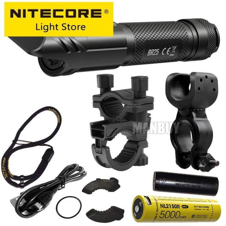 Nitecore BR25 with 2x Bicycle Mount High Performance Ultra Compact Bike ...