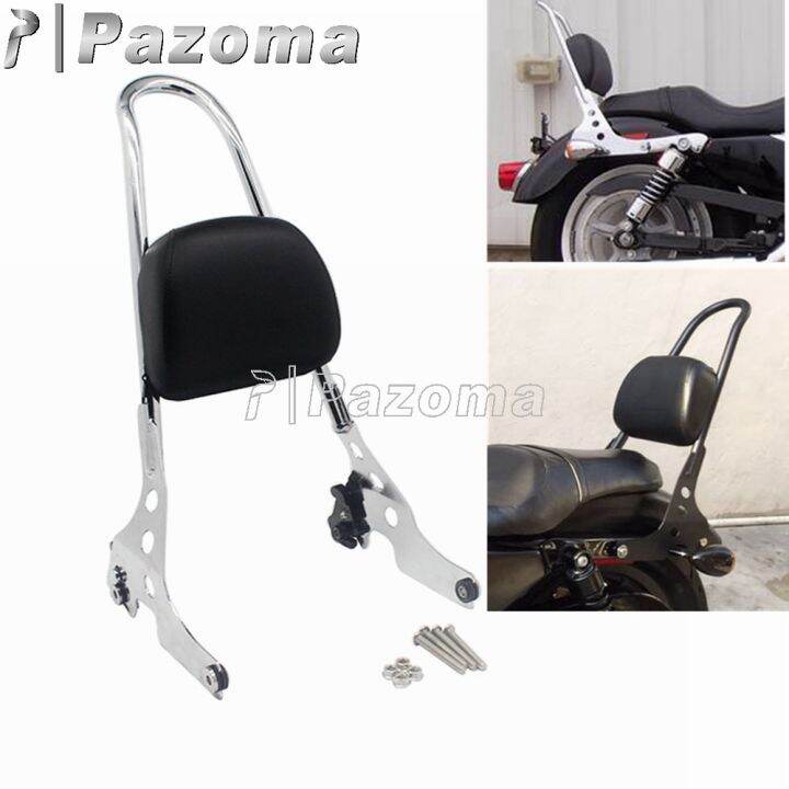 Motorcycle Sissy Bar Detachable Chrome Rear Luggage Rack Passenger ...