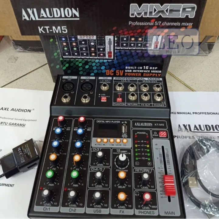 AXL AUDION MIXER KT M5 KTM5 MIXING CONSOLE 5 / 7 CHANNEL | Lazada Indonesia