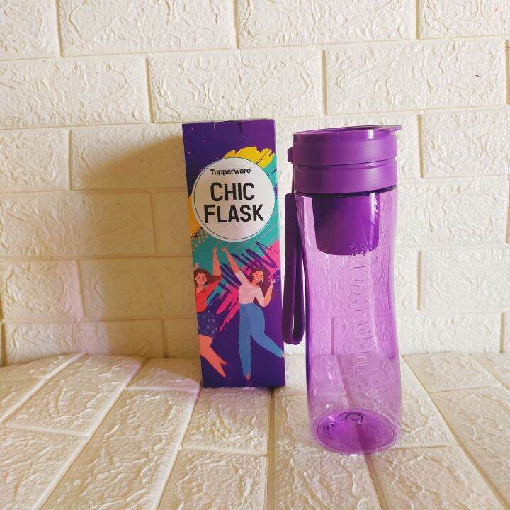 TUPPERWARE CHIC FLASK 700 ML (1 PCS ) / BOTOL MINUM CANTIK / WADAH ...